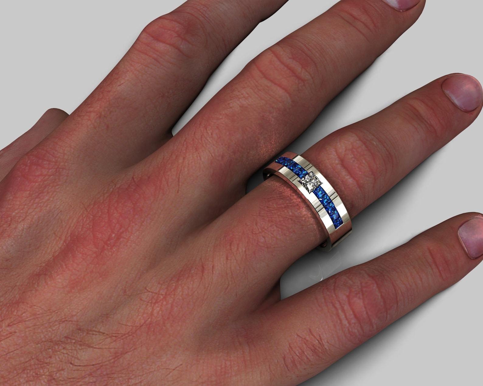 Mens Wedding Band / Mens Channel Ring / Diamond Wedding Band / - Etsy