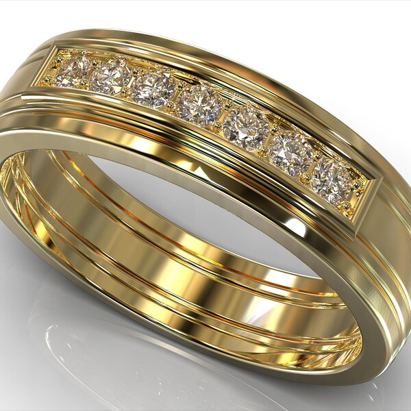 Mens Diamond Channel Ring - Etsy