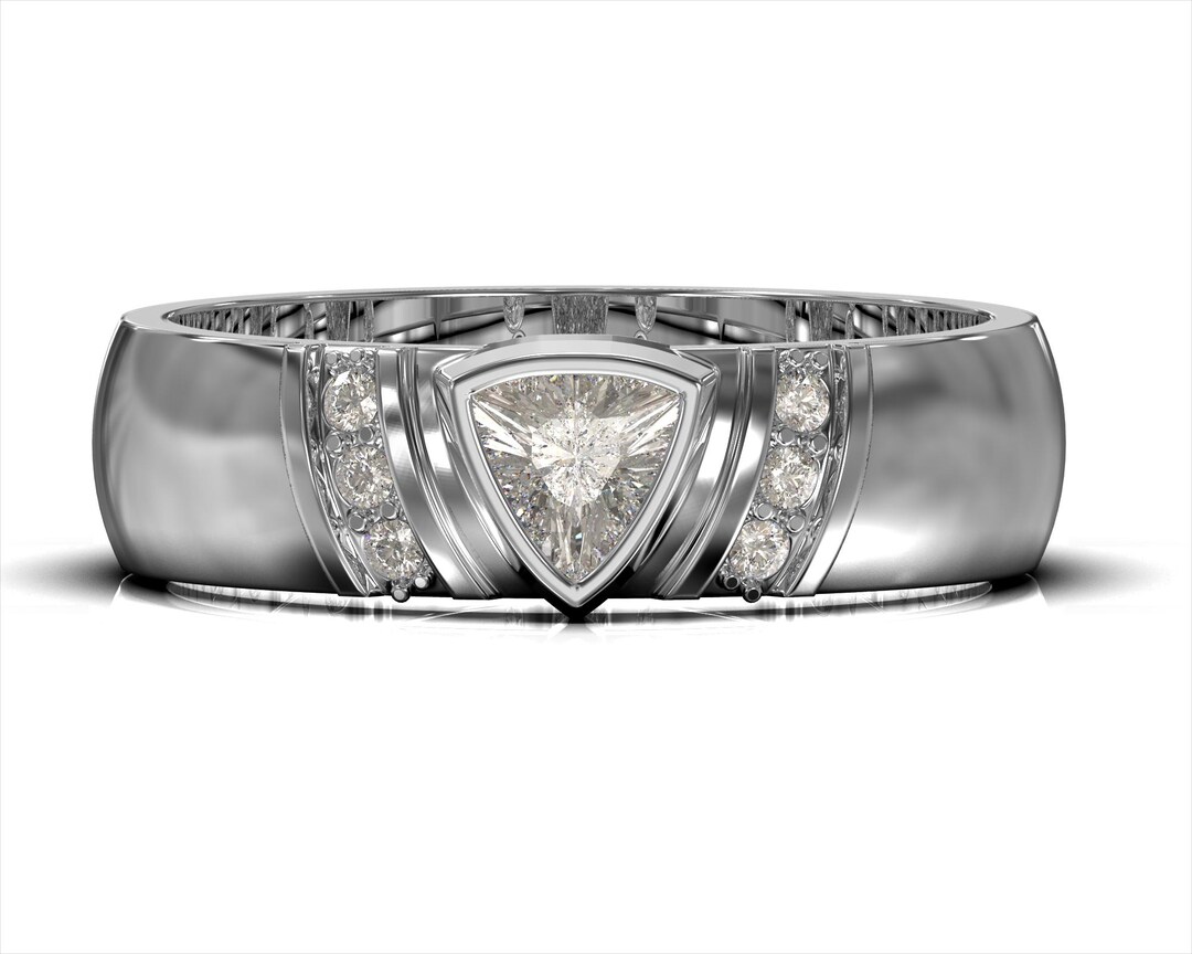 Platinum Diamonds Trillion Cut Eternity Band / Diamond Wedding Band ...