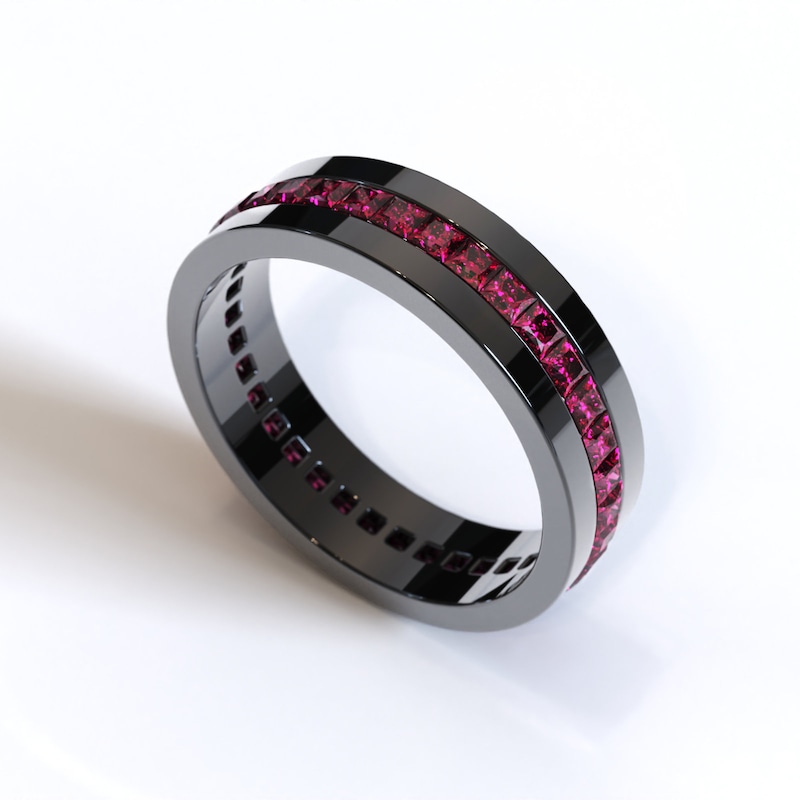 Ruby Wedding Band - Etsy