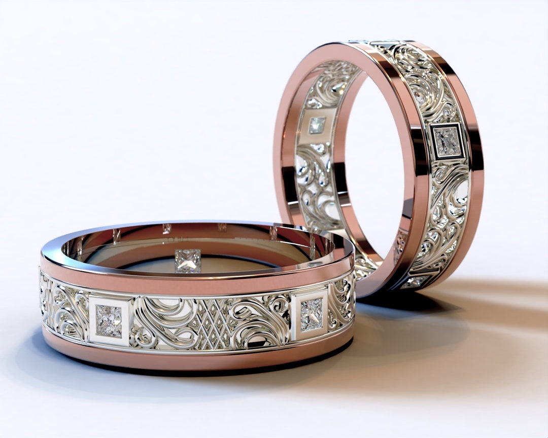 Matching Wedding Bands His and Hers, Matching Wedding Bands Set ...