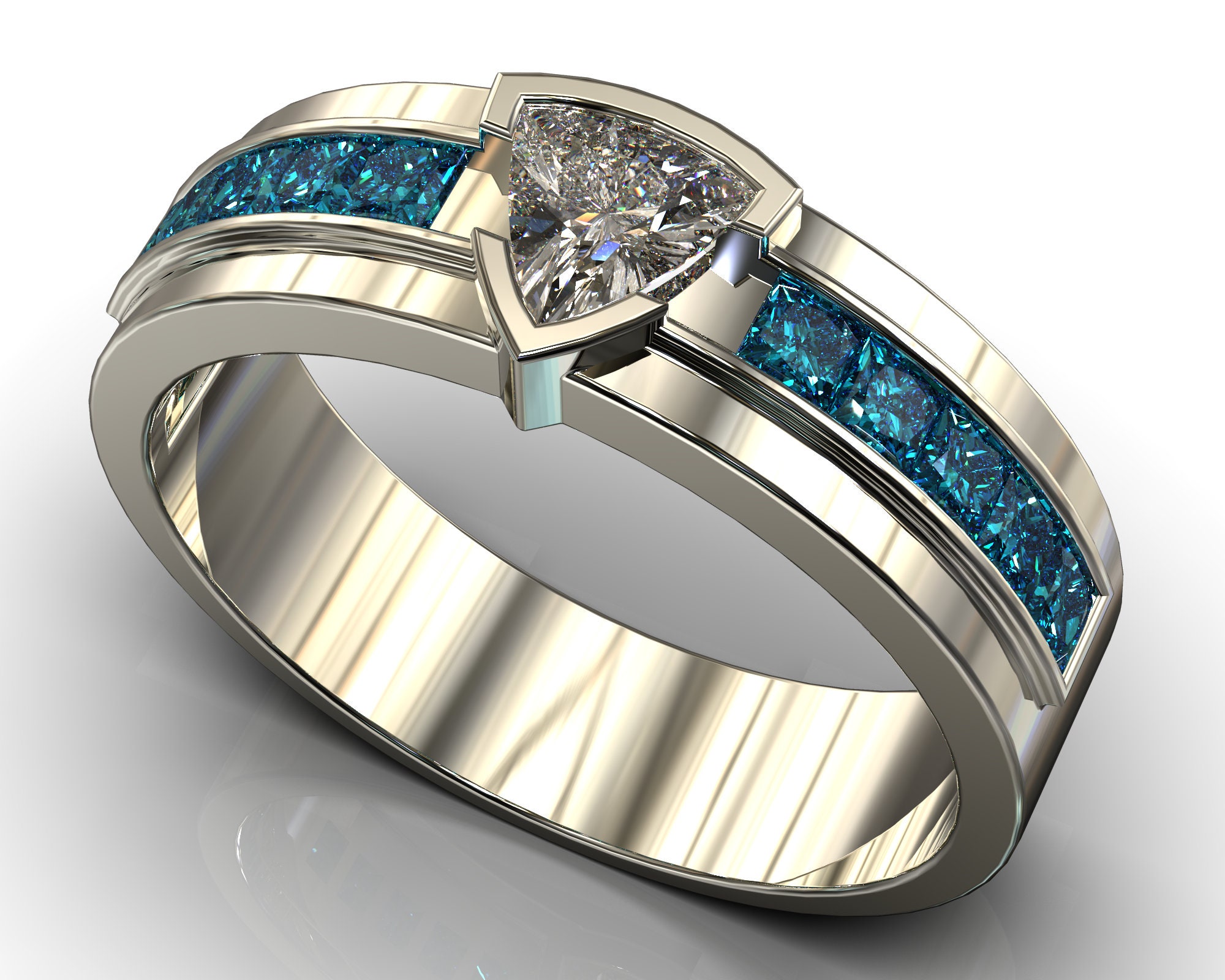 Blue Diamond Ring For Men