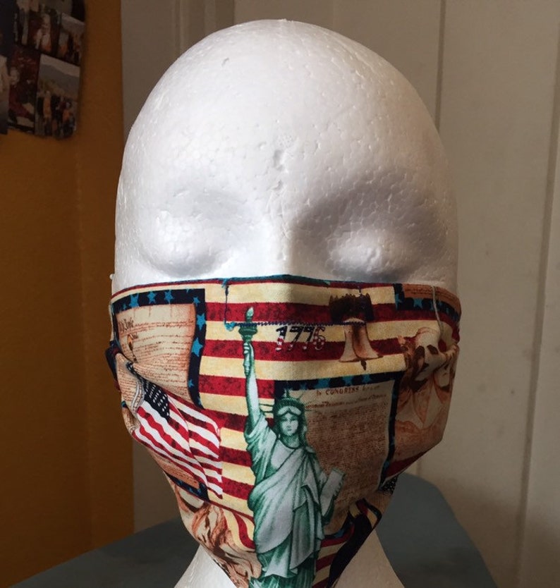 American Flag Reusable face mask Reversible lined cotton mask | Etsy