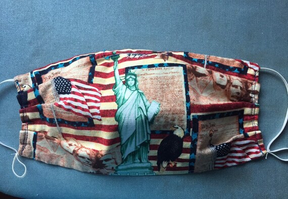 American Flag Reusable face mask Reversible lined cotton mask | Etsy