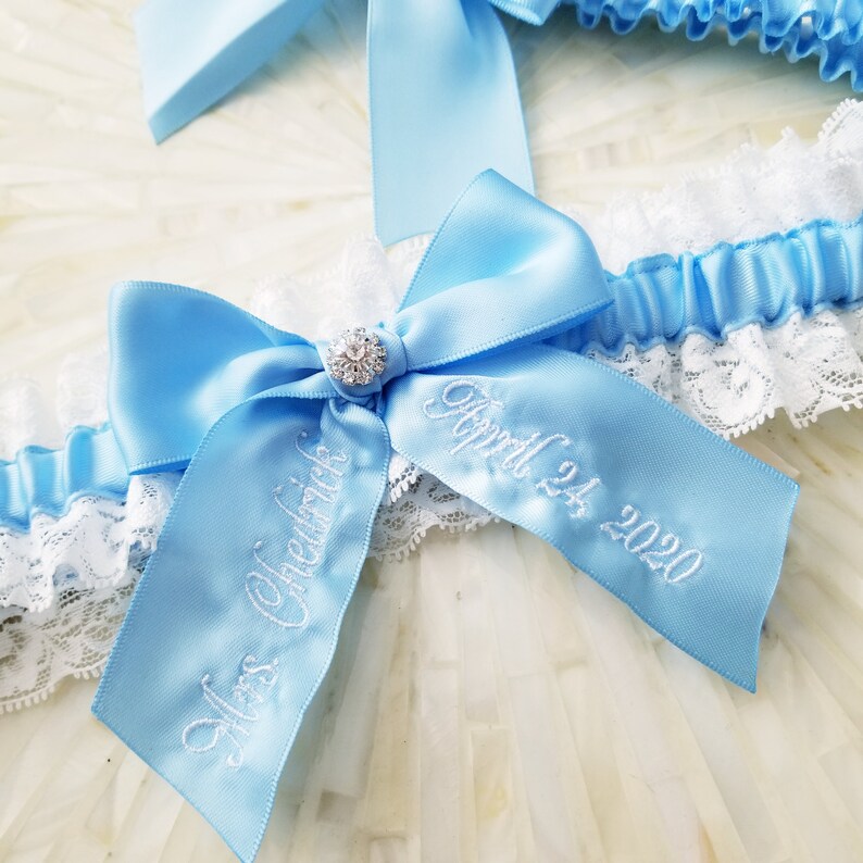 Light Blue Personalized Bridal Garter Set You're Next | Etsy