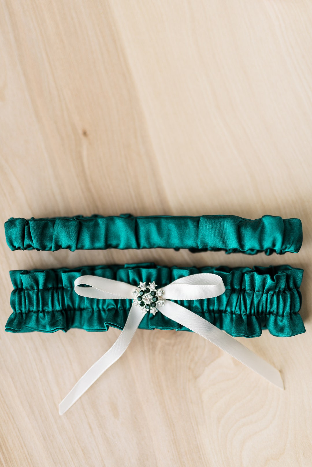 Forest Green Classic Bridal Garter Set, Dark Green Modern Wedding ...