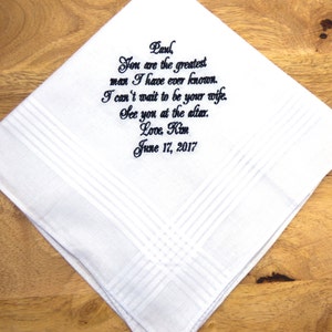 Personalized Groom Handkerchief, Gift From Bride to Groom, Groom Gift ...
