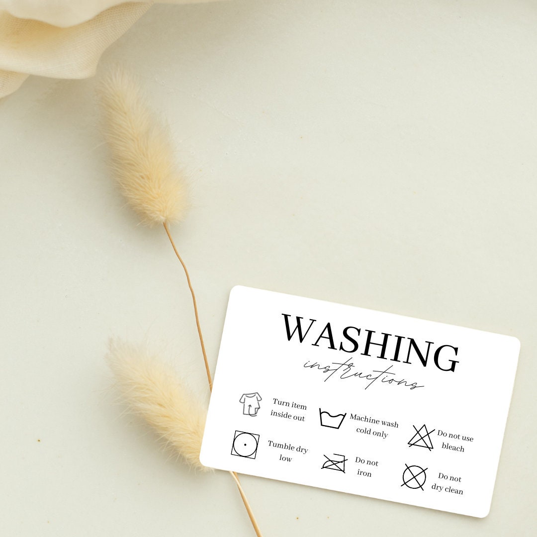 T-shirt Washing Care Card | Vinyl Shirt Care Cards | Washing ...