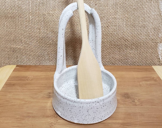 Standing Spoon Rest Speckled White - Etsy