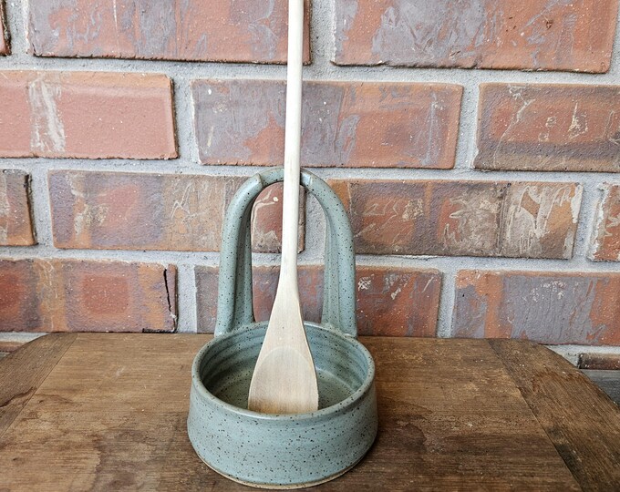 Glazed Ceramic Upright Coffee Spoon Holder, Vertical Teaspoon Rest ...