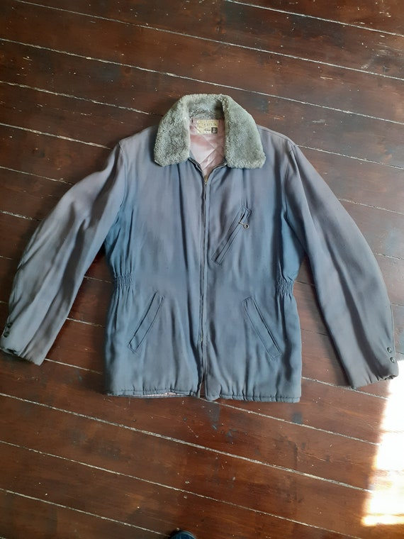 Gab Gabardine Coat Jacket 1950 1950s 50s Aldeno vtg n… - Gem