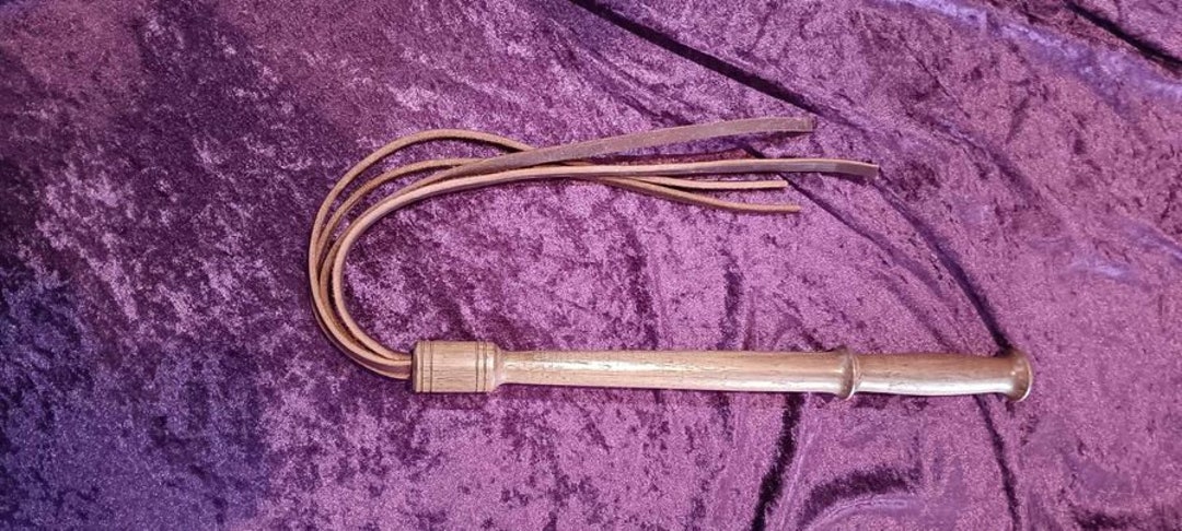 Unique and Intense Bridle Leather Egyptian Style Flail With a Walnut ...