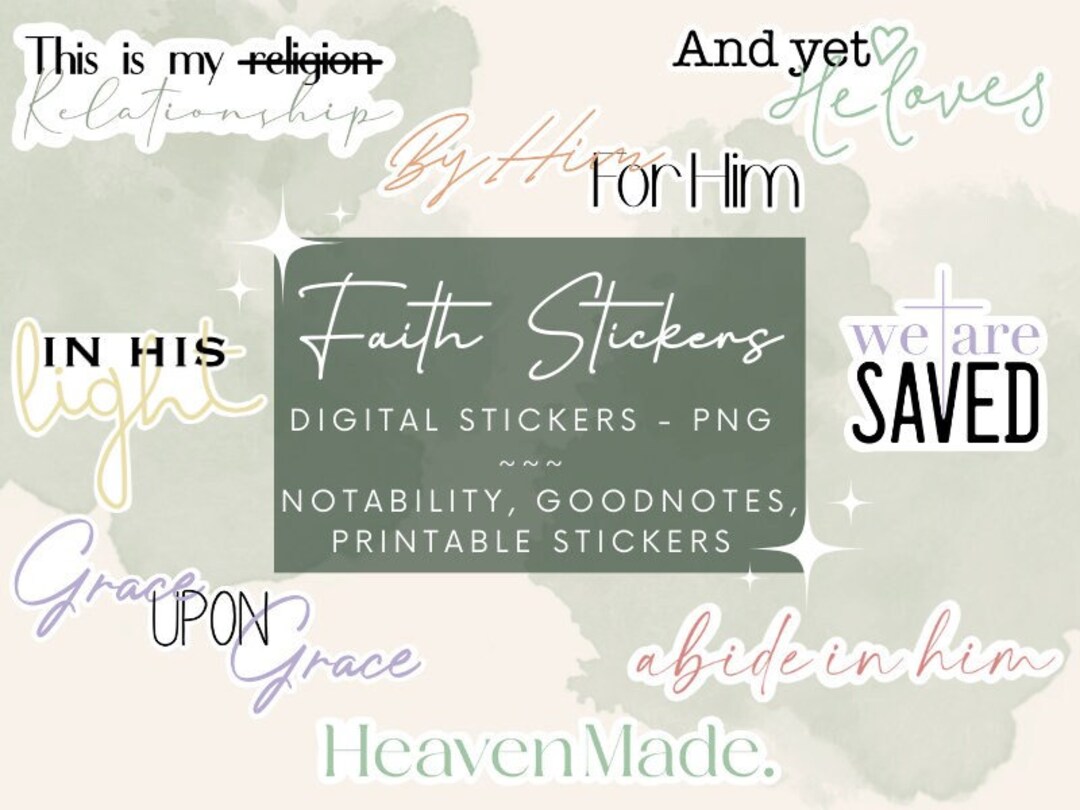Christian Sticker Bundle PNG, Cricut, Goodnotes Notability ...