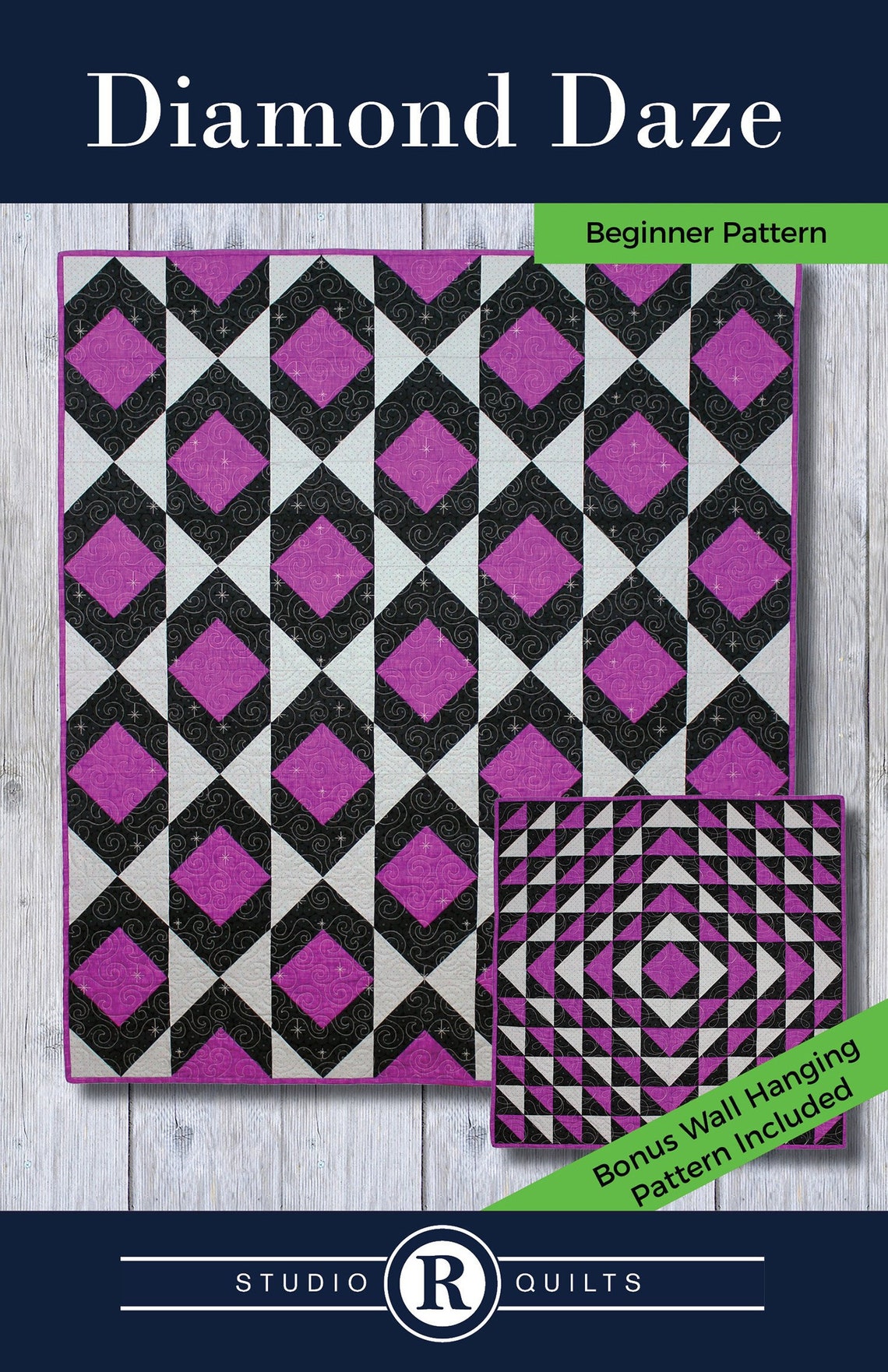 Diamond Daze Quilt Pattern With Bonus Wall Hanging PDF Digital Download Beginner Friendly Modern ...