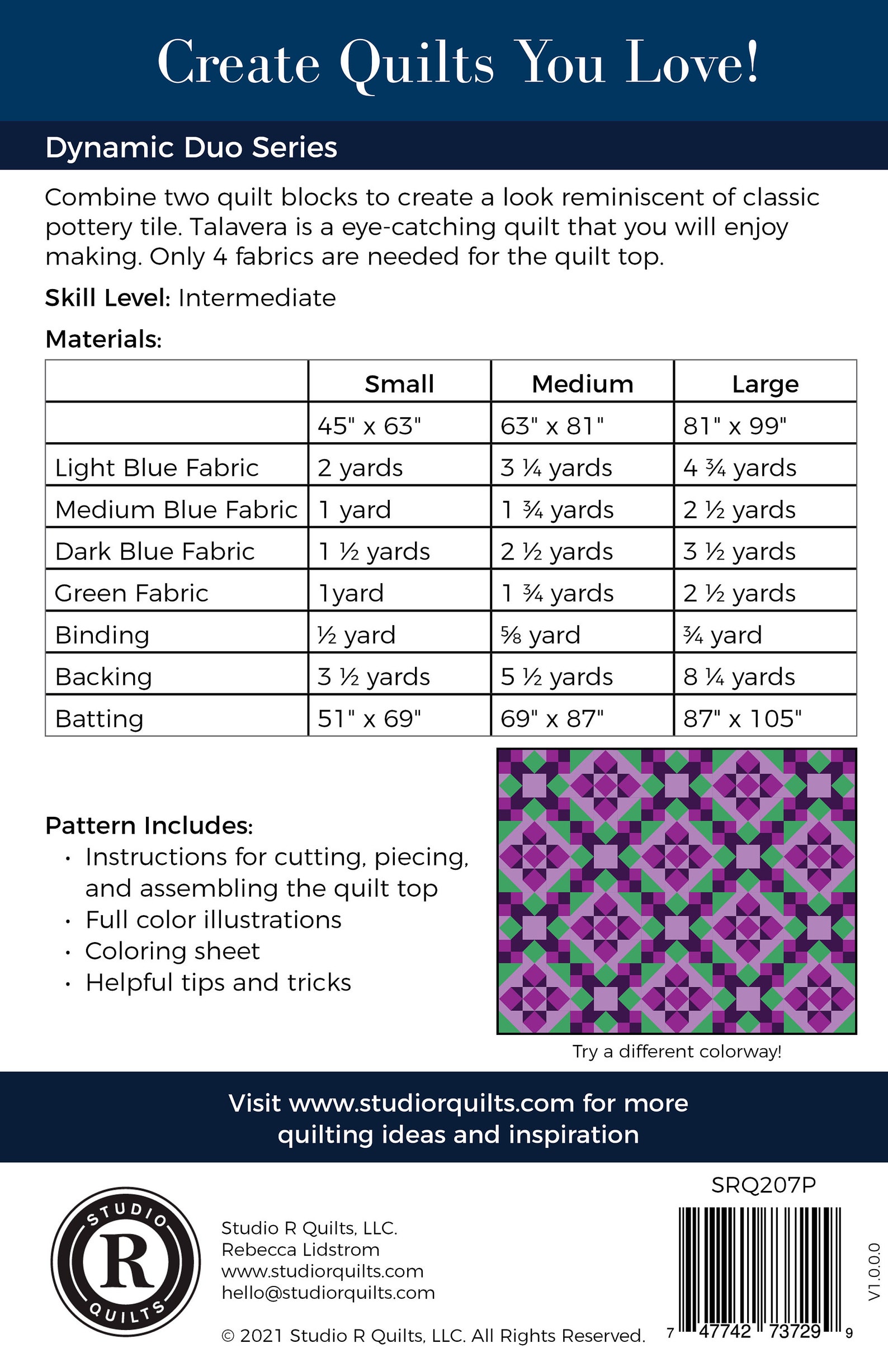 Talavera Quilt Pattern - PDF Digital Download - Intermediate ...