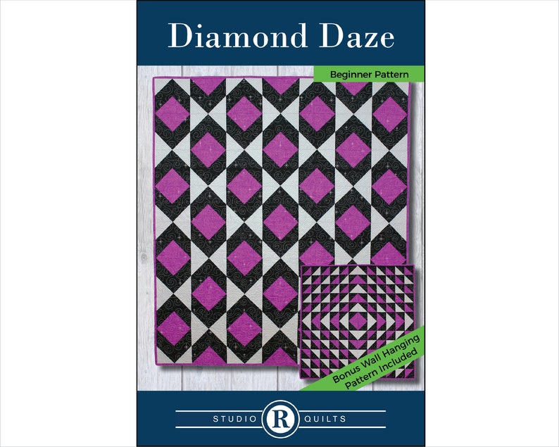 Diamond Daze Quilt Pattern With Bonus Wall Hanging - PDF Digital Download - Beginner Friendly ...
