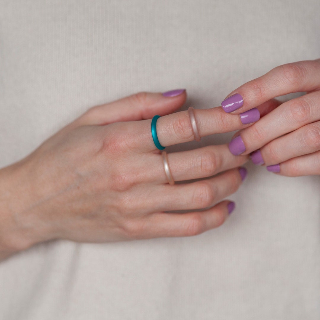 Stacking Acryl Ring Narrow Cute Matte Juicy Jewelry Choose Your Color ...