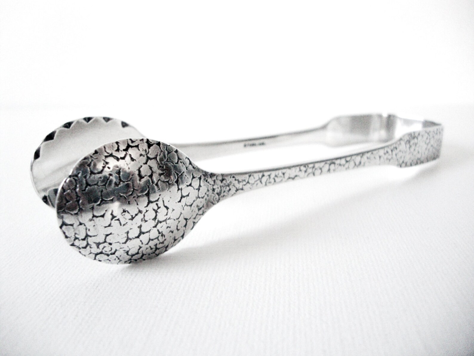 Vintage Sterling Silver Tongs With Textured Surface and | Etsy