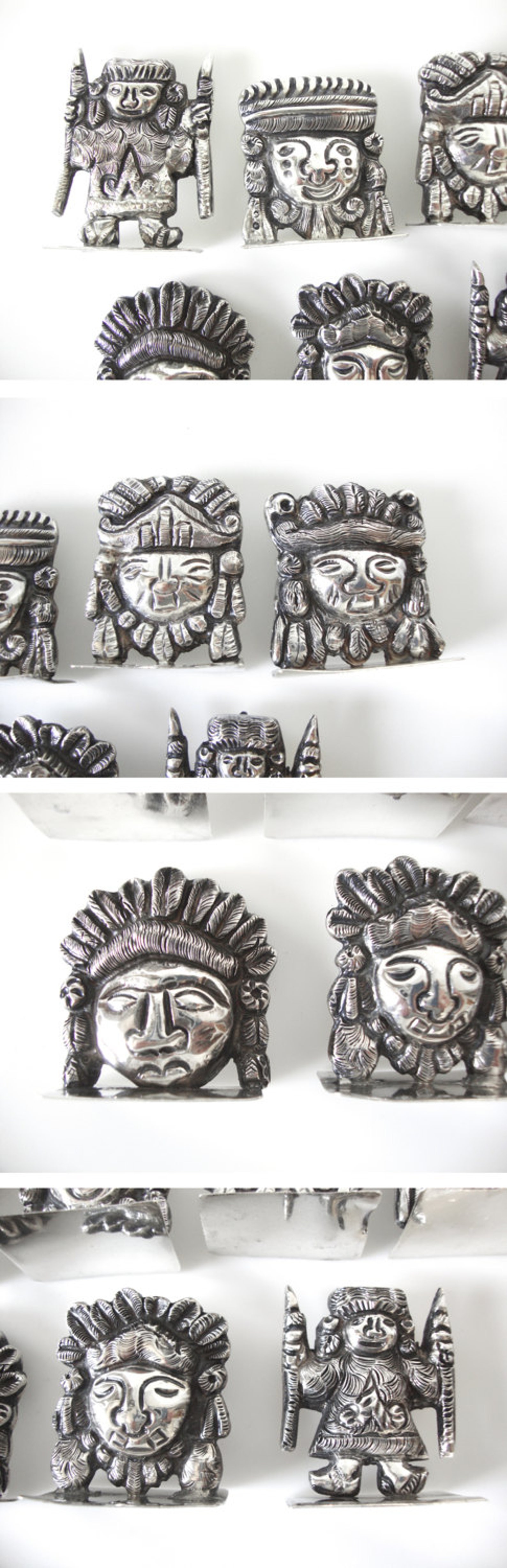 Vintage Peruvian Silver Inca Place Card Holders Set of 7 - Etsy