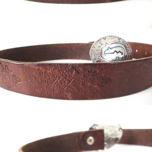 Navajo Leander Nezzie Sterling Silver Bear Buckle With Chip Inlay ...