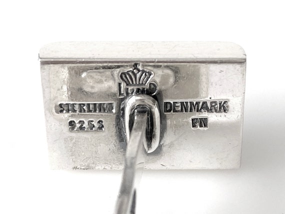 Danish Lund Sterling Silver Rectangle Cufflinks - Gem