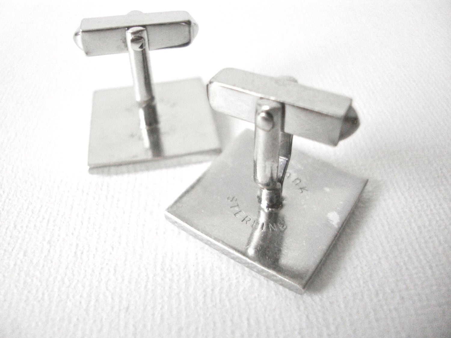 Vintage Swank Sterling Silver Square Cuff Links With Fleur De | Etsy