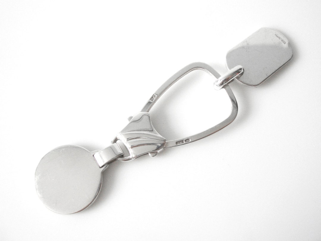 Sterling Silver Key Chain With Tag and Fob Made in Italy - Etsy