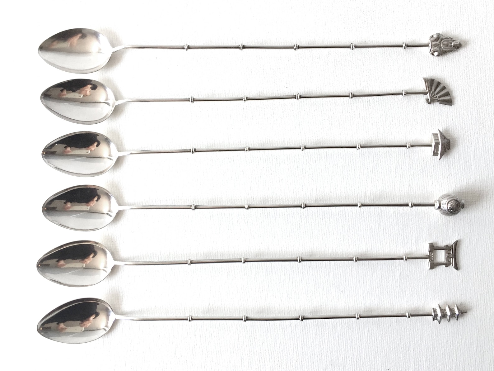 950 Silver Japanese Ice Tea Spoon Set of 6 - Etsy