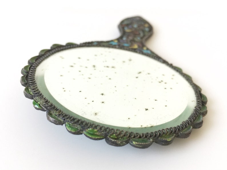 Antique Russian Style Enamel Silver Small Hand Mirror | Etsy