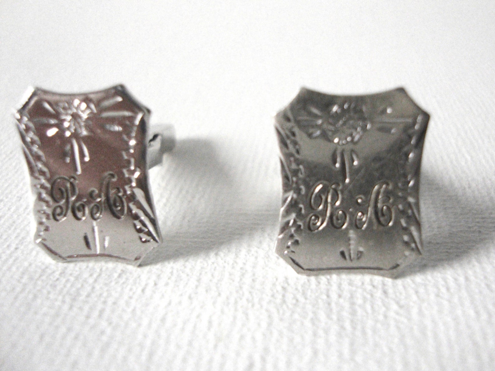 Vintage Sterling Silver Cufflinks Monogrammed With the Initials RA ...