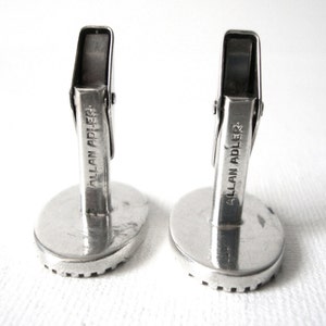 Allan Adler Oval Sterling Silver Cufflinks With Striped Grooves - Etsy