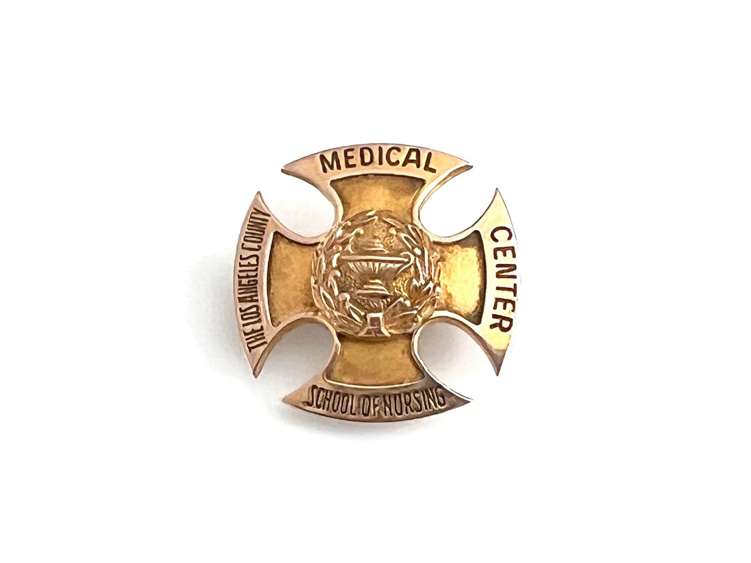 10K Gold Los Angeles Medical Center School of Nursing Pin - Etsy