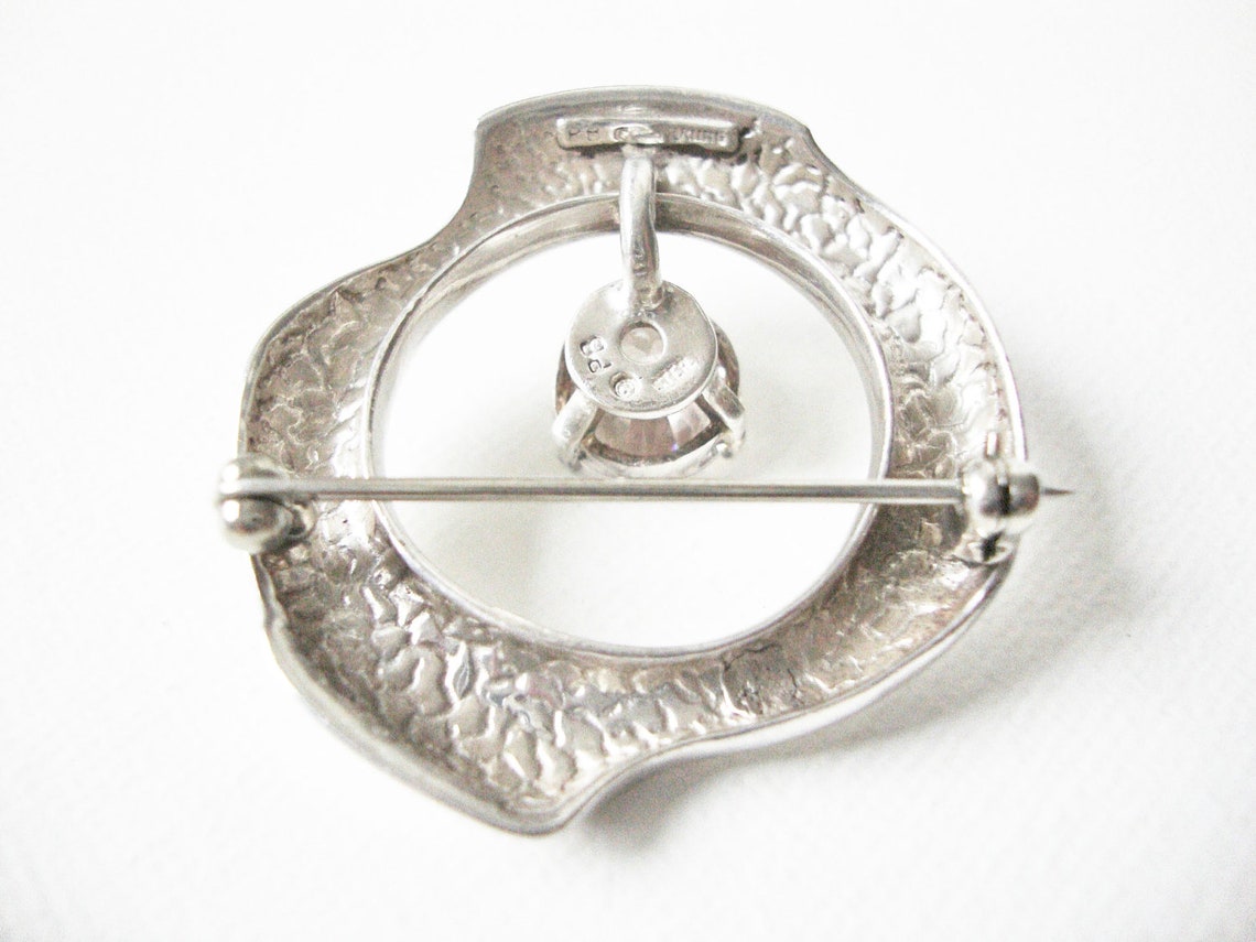 Vintage Polly Bergen Sterling Silver Brooch Pin With Large | Etsy