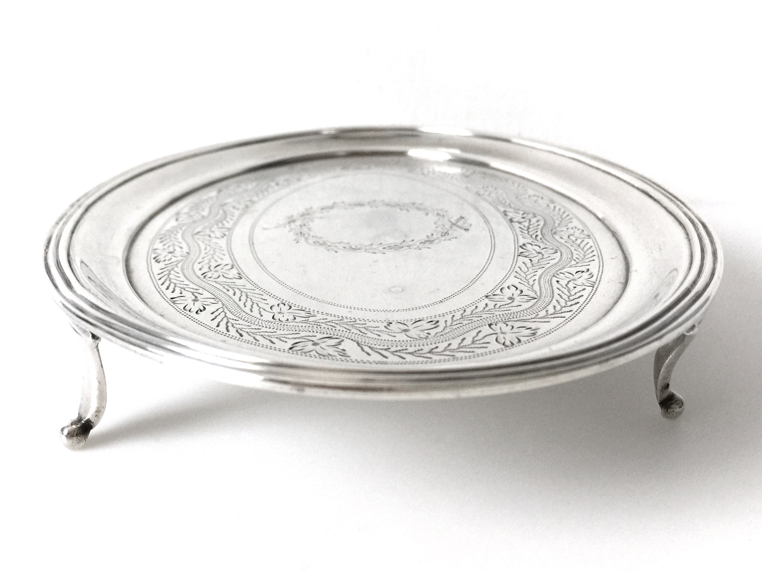 Antique Small English Silver Footed Salver by Abstainando King - Etsy