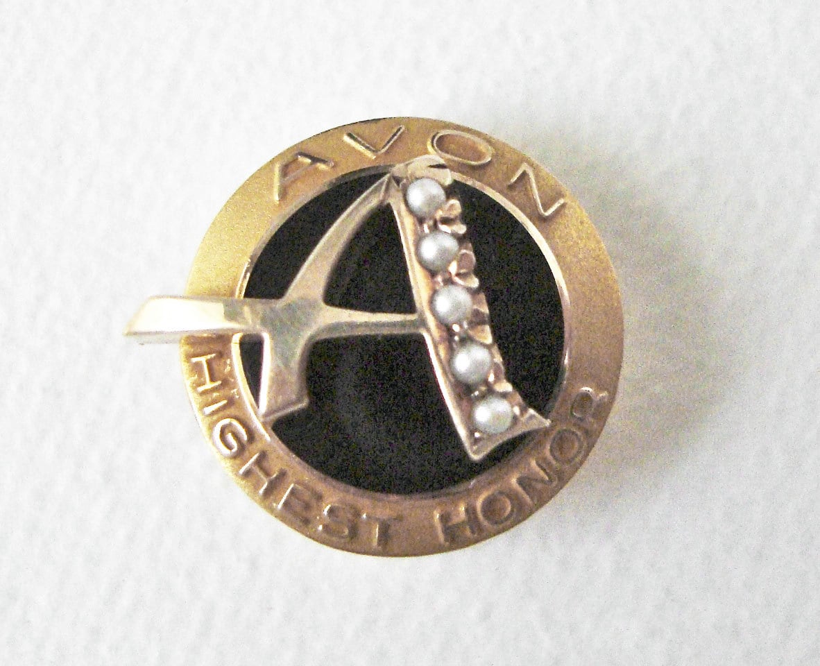 10K Gold Vintage Avon Highest Honor Pin With Seed Pearls - Etsy
