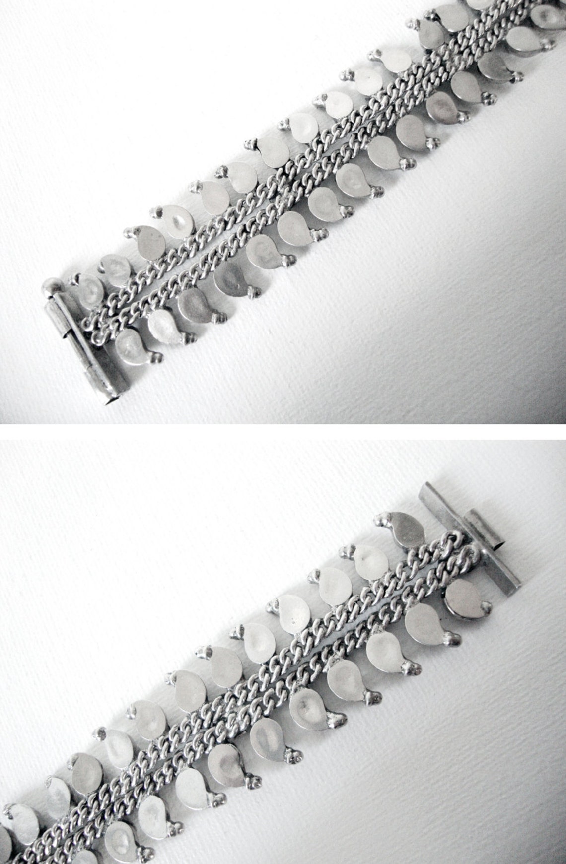 Vintage Rajasthan Ornamental Silver Bracelet With Paisley Design Made ...