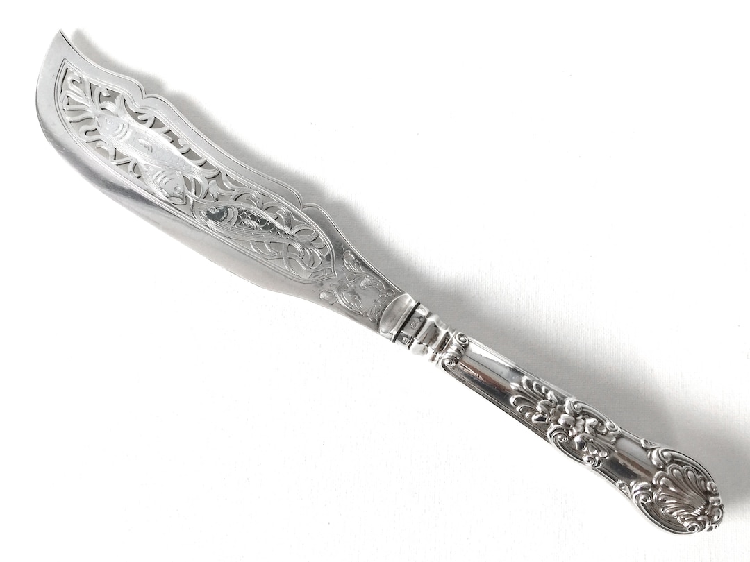 Antique English Sterling Silver Fish Serving Knife by Aaron Hadfield - Etsy