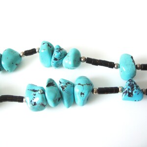 Native American Indian Turquoise Bead Necklace With Sterling Silver - Etsy