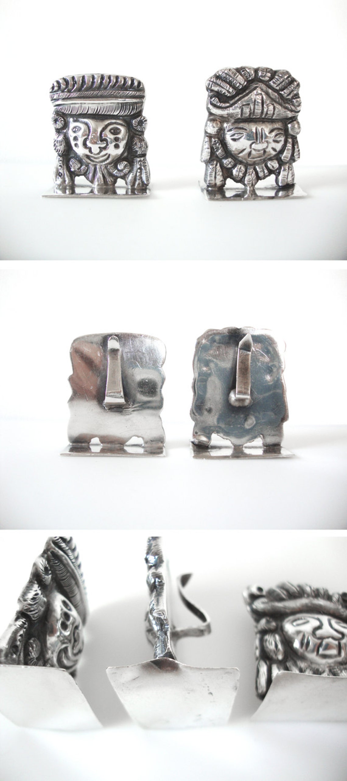 Vintage Peruvian Silver Inca Place Card Holders Set of 7 - Etsy