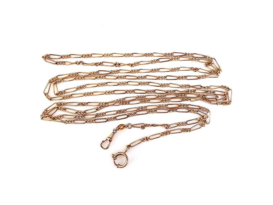 Antique Rolled Rose Gold Watch Chain 60 Long - Etsy