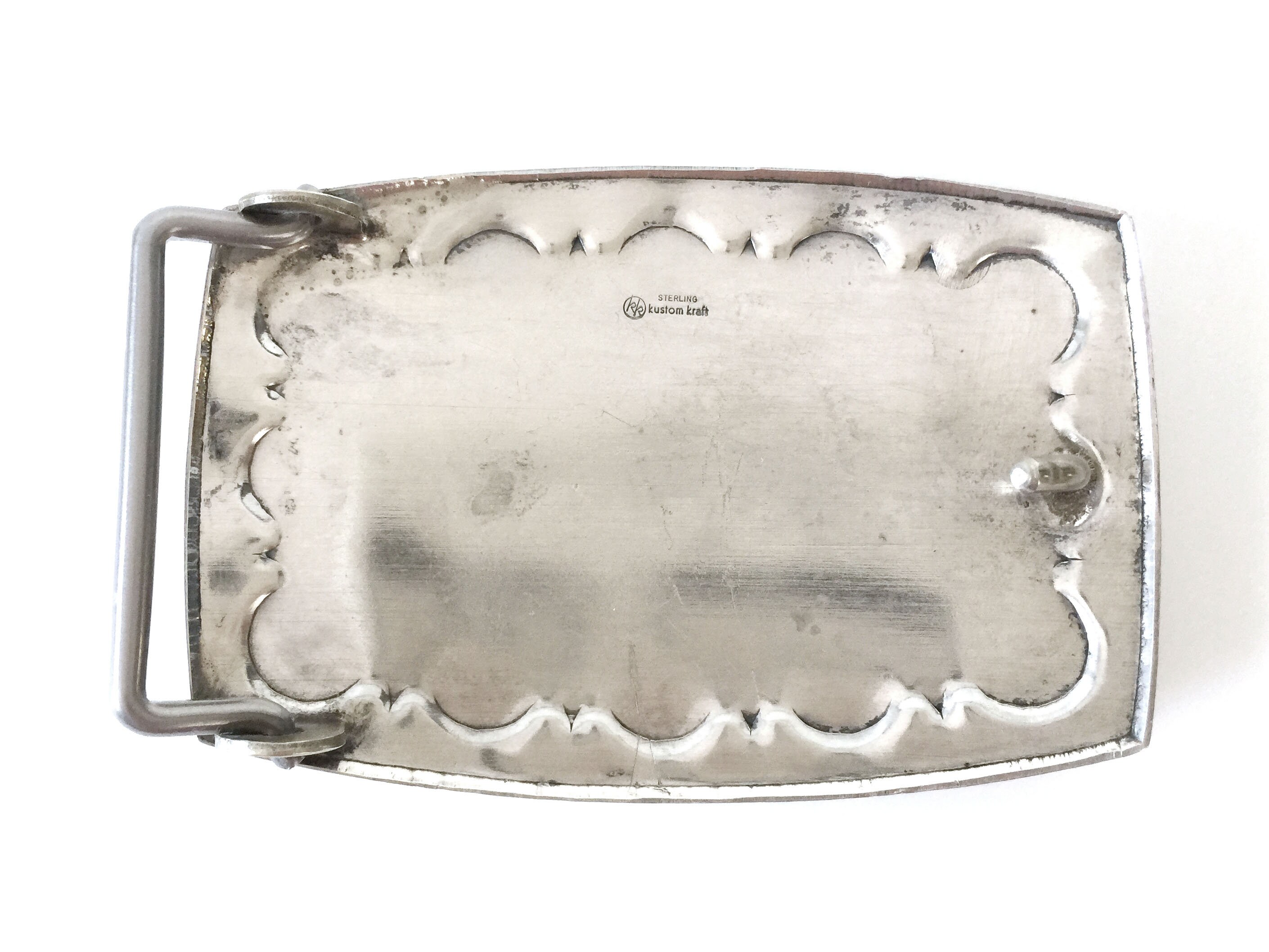 Western Rancho Cabrillo Kustom Kraft Sterling Silver Belt Buckle With ...