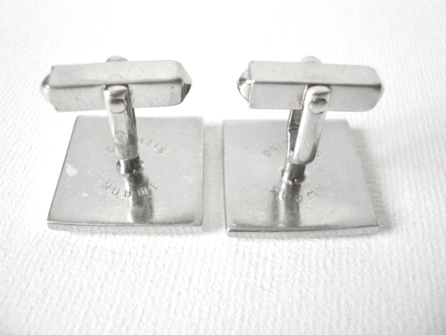 Vintage Swank Sterling Silver Square Cuff Links With Fleur De | Etsy