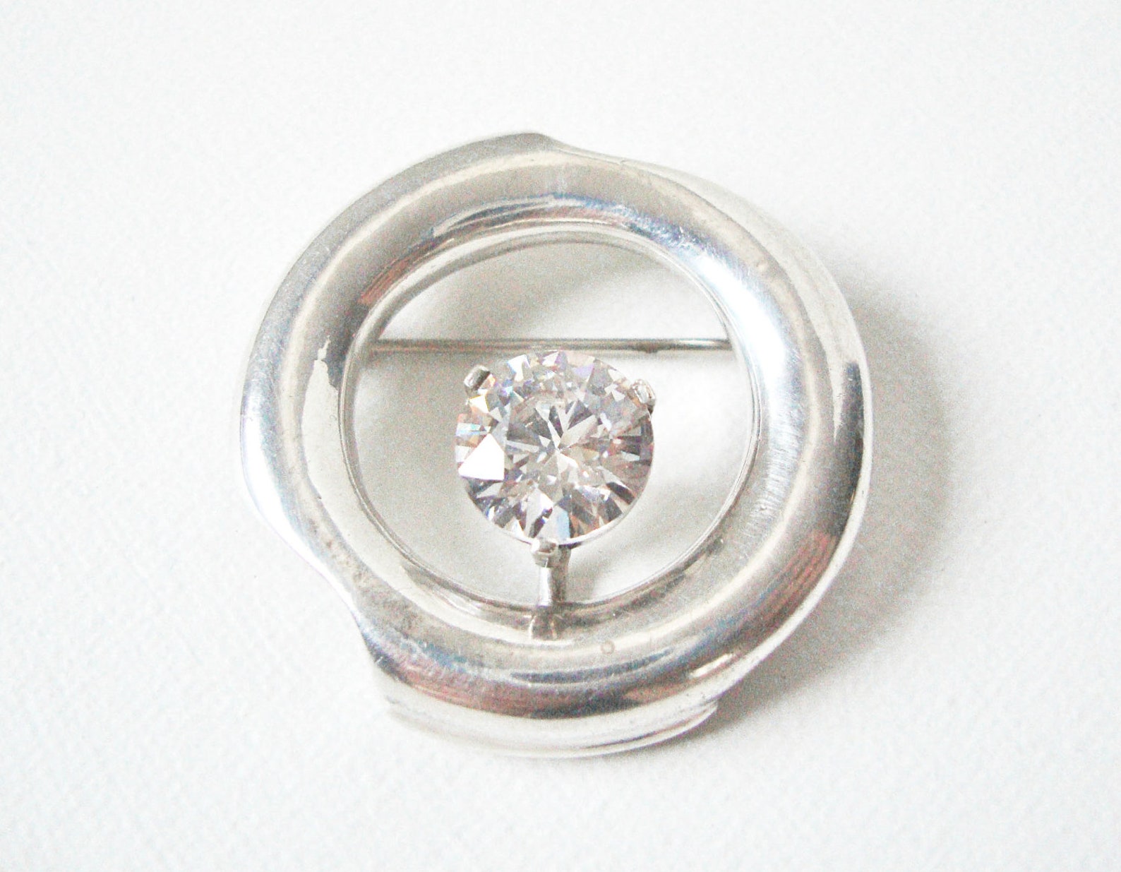 Vintage Polly Bergen Sterling Silver Brooch Pin With Large | Etsy