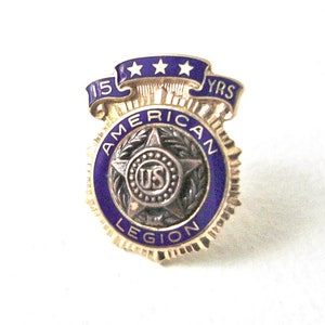 14K Gold Blue Enamel American Legion Lapel Pin - Etsy