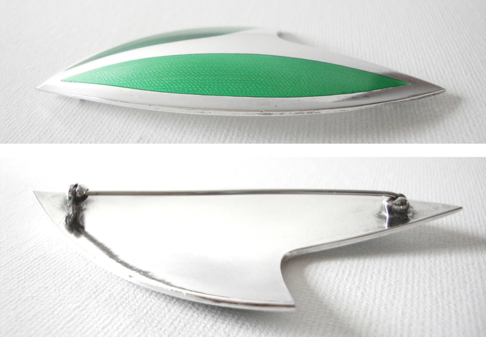 Modernist Guilloche Enamel Sterling Silver Brooch in Shades of Green - Etsy