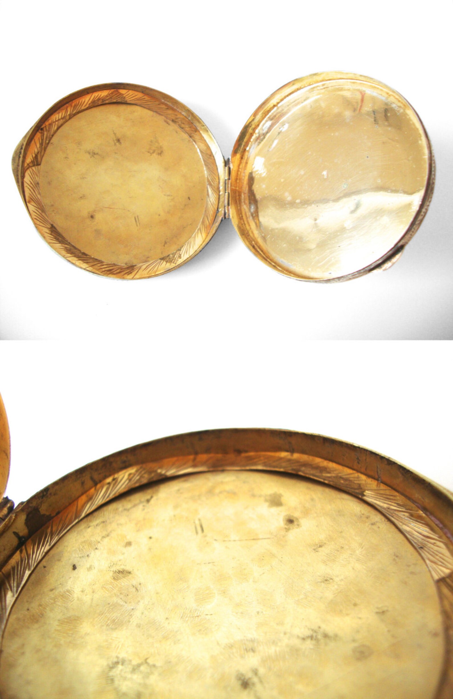 Italian 800 Scenic Enamel Vermeil Silver Compact | Etsy