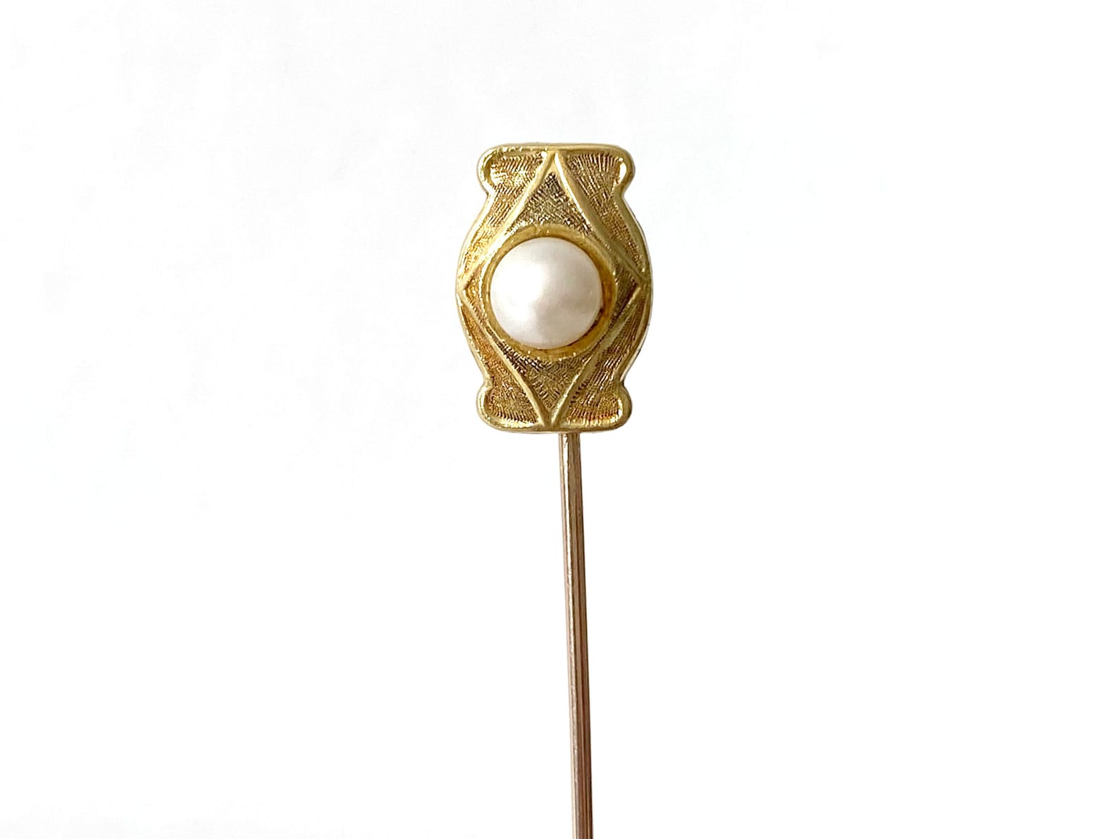 10K Gold Stick Pin Set With Cultured Pearl - Etsy