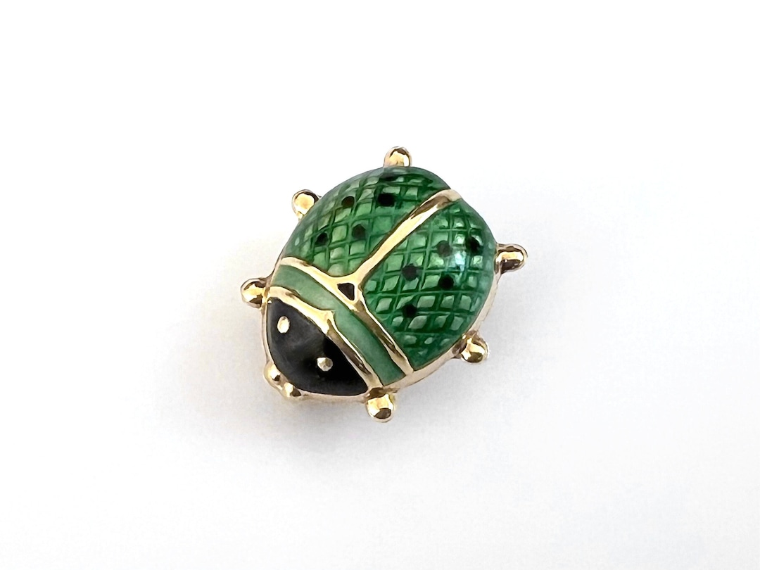 14K Gold Enamel Ladybug Brooch by Uno A Erre - Etsy