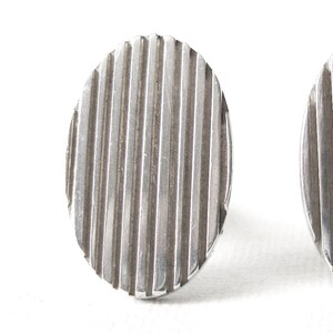 Allan Adler Oval Sterling Silver Cufflinks With Striped Grooves - Etsy
