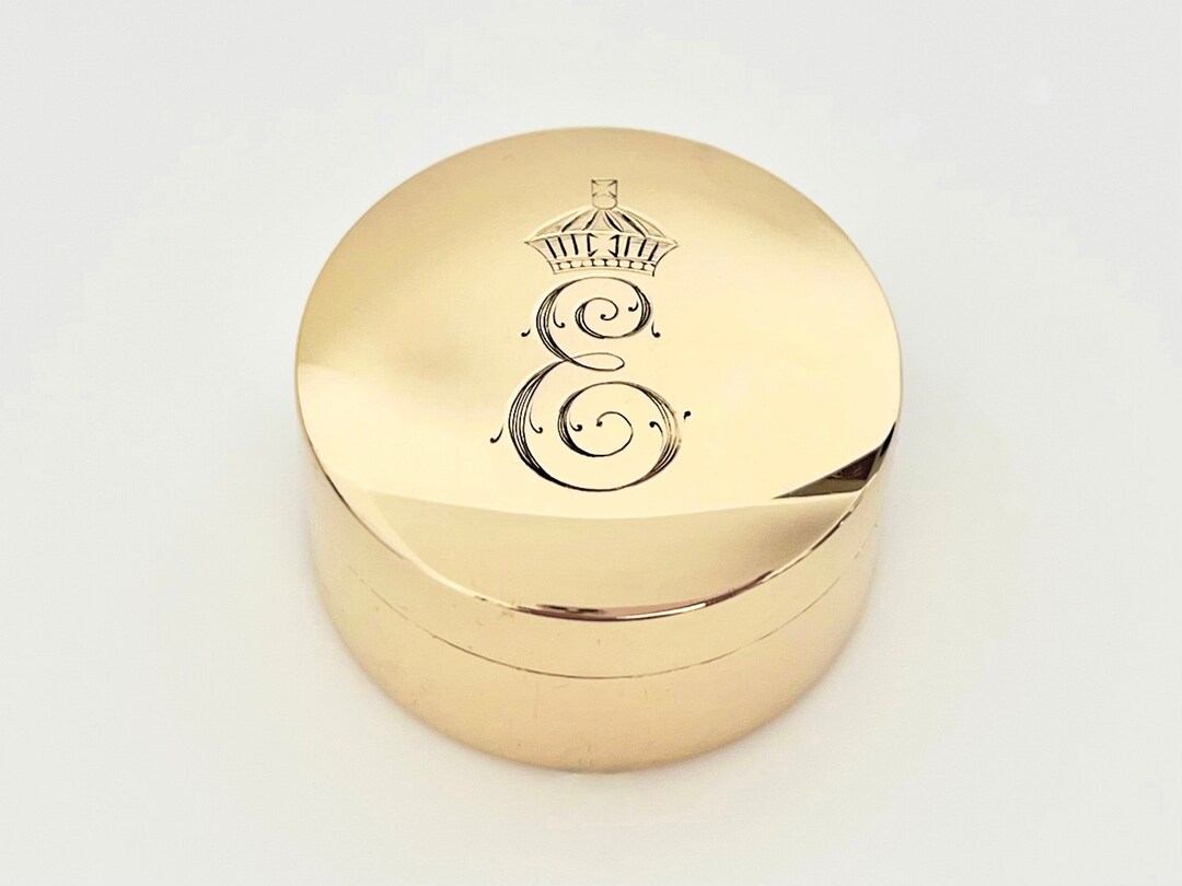 14K Gold Gorham Pill Box Monogrammed With the Letter E - Etsy